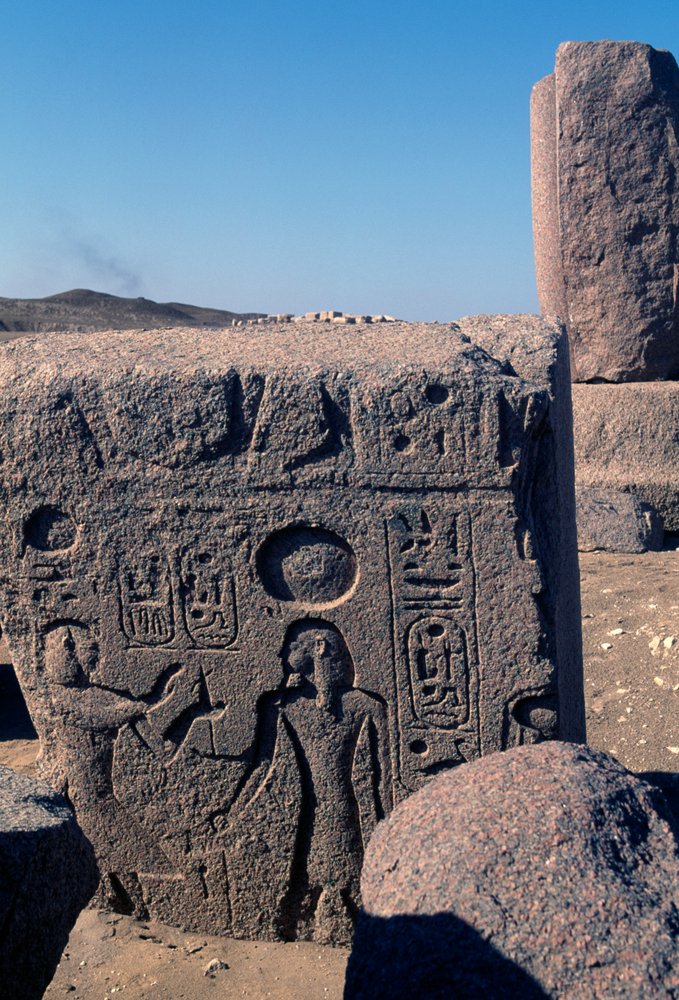 Block with reliefs and inscriptions of Ramesses II, Great Temple of ...