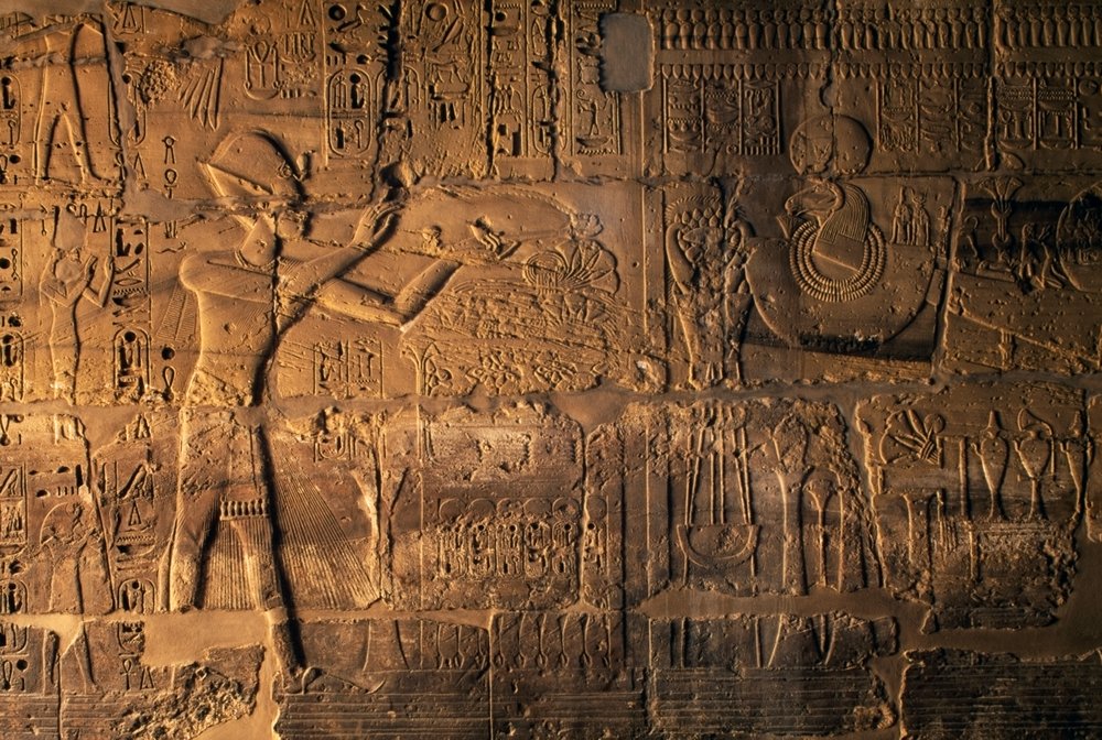Ramesses II Making Sacrifices in Front of the Sacred Boat, Karnak, Egypt