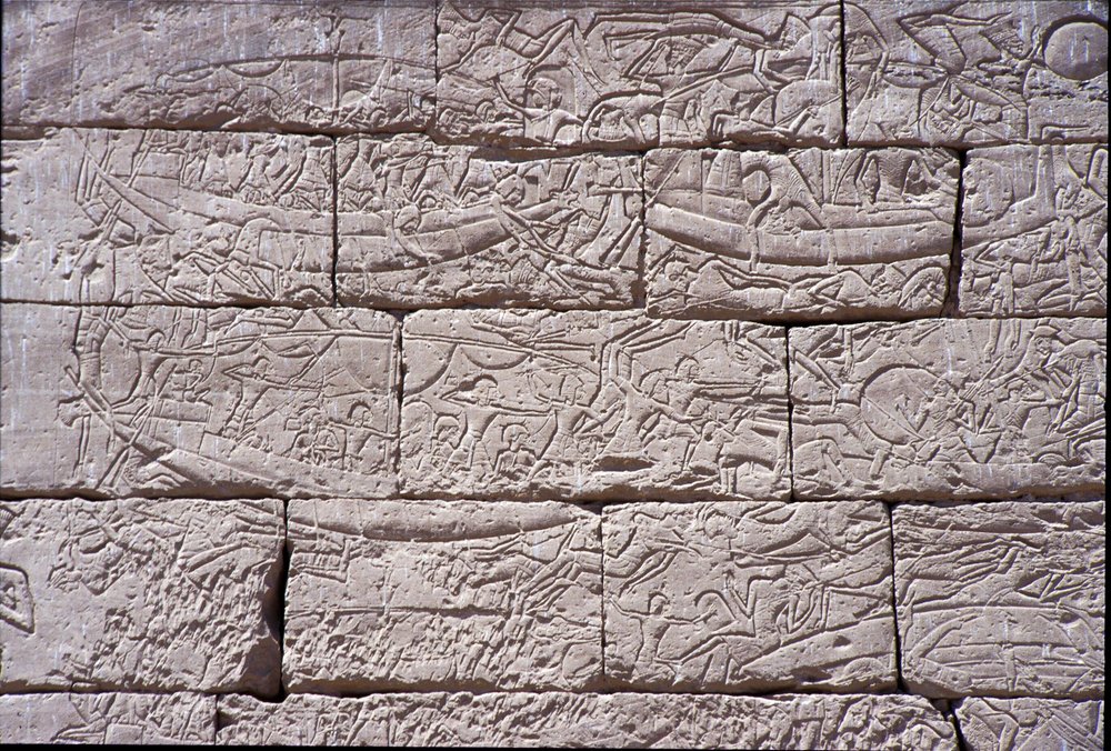 The Sea People, Naval Battle of Ramses III, Medinet Habu, 1195-64 BC