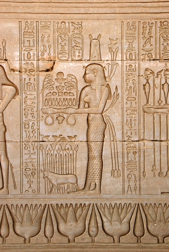 Representation of a Woman Bringing Offerings to the Goddess, Temple of ...