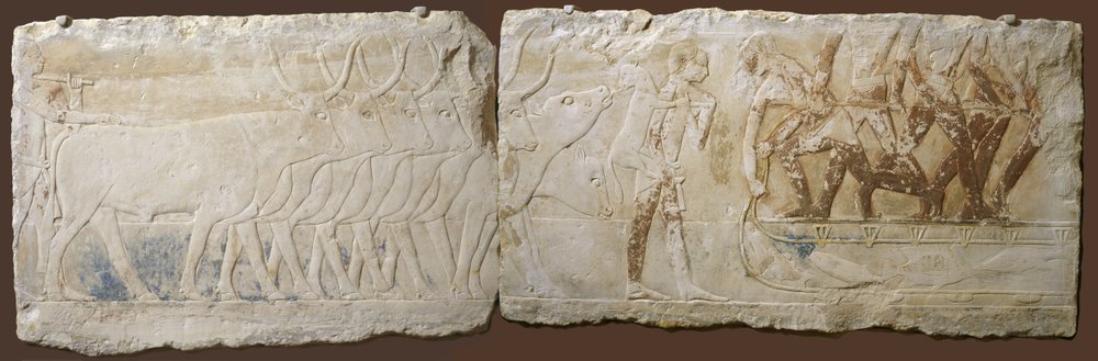 Relief of Peasants Driving Cattle and Fishing