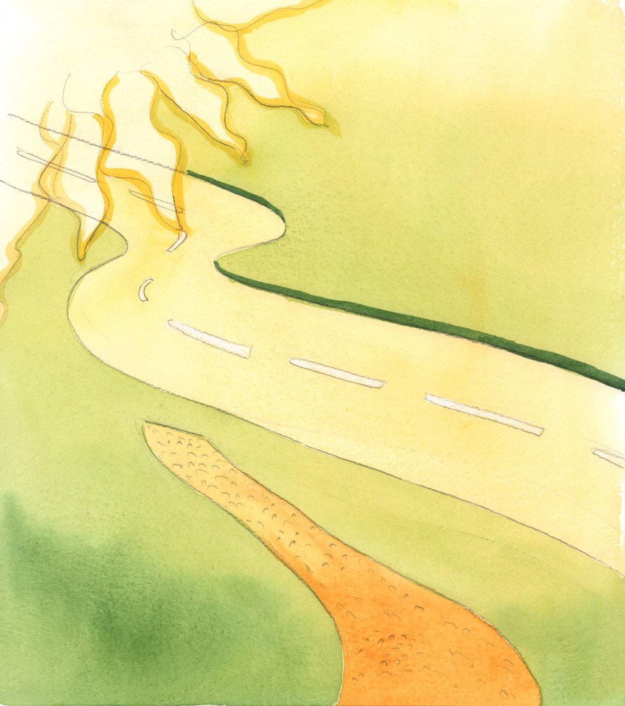 The new road represents the path of a newly married couple joined by God
