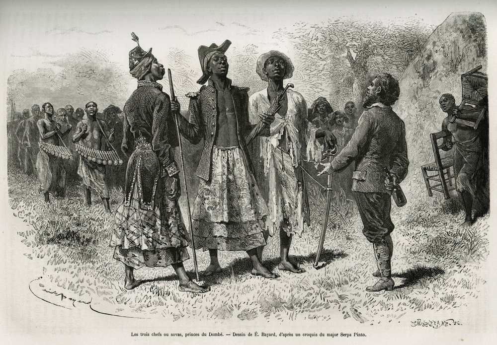 The three conductors (or sovas), princes of Dombe (Angola), and their ...