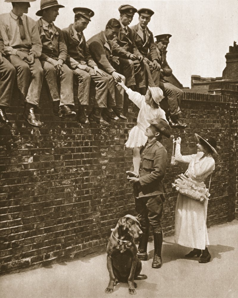 A tall Australian assists in selling roses to wounded soldiers: a Rose ...