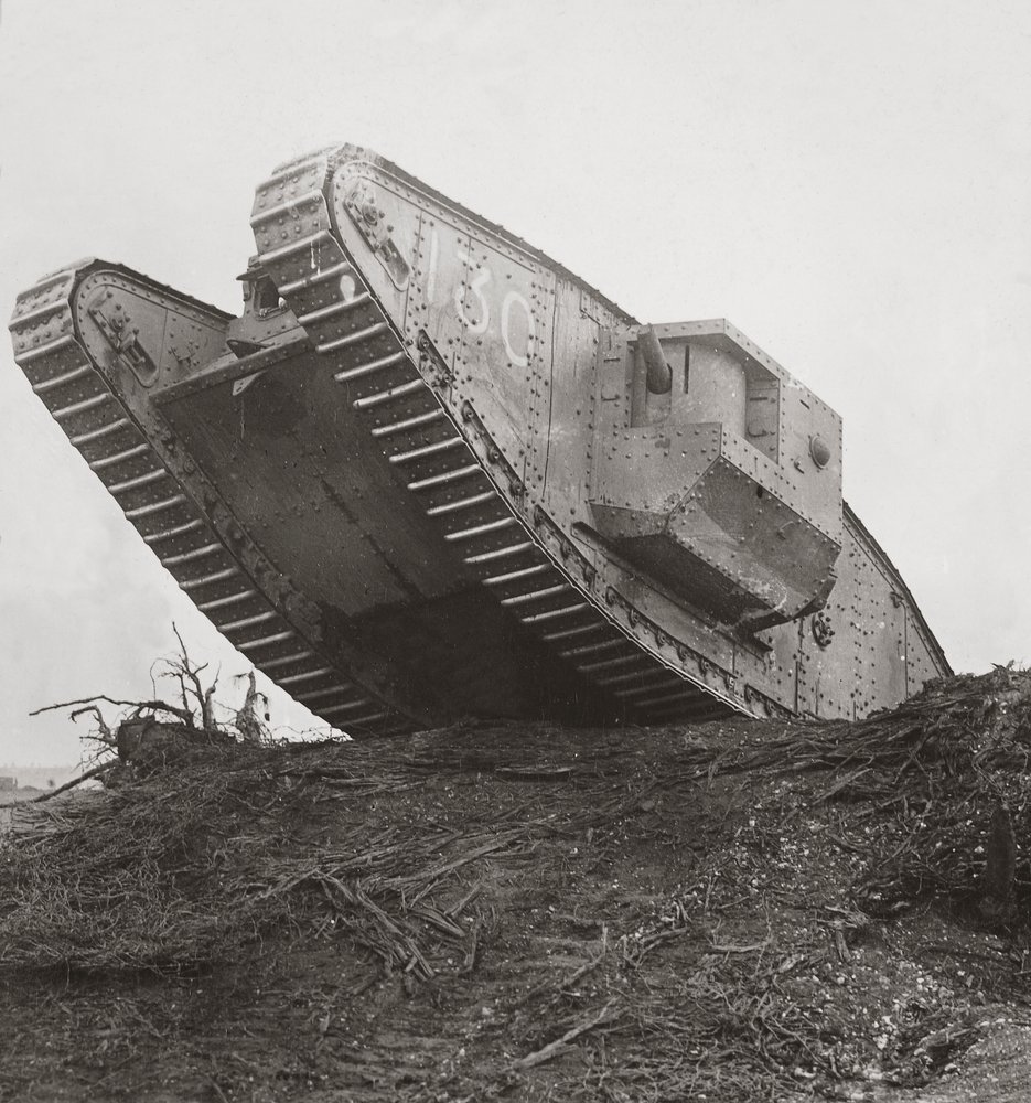 A Tank Leads the Infantry into Action and Breaks Down the Wire ...
