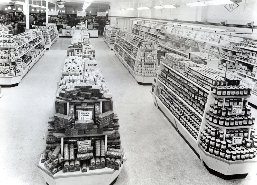 Interior of a Woolworths store by English Photographer
