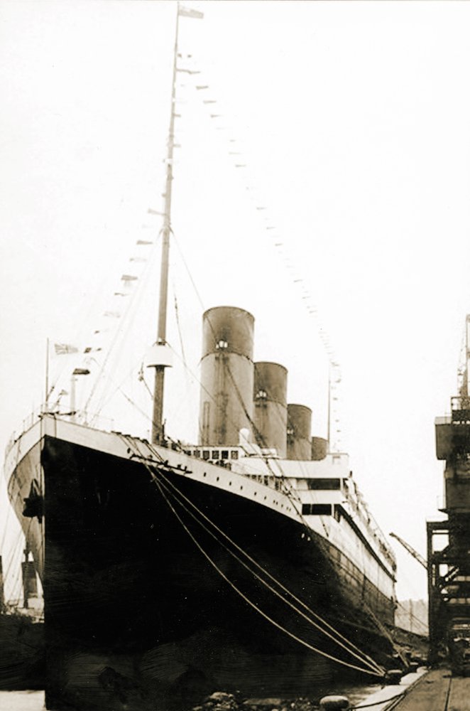 RMS Titanic departing from Southampton on her maiden voyage, April 5, 1912