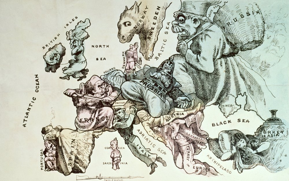 Comic Map of Europe by Frederick Rose, c.1870