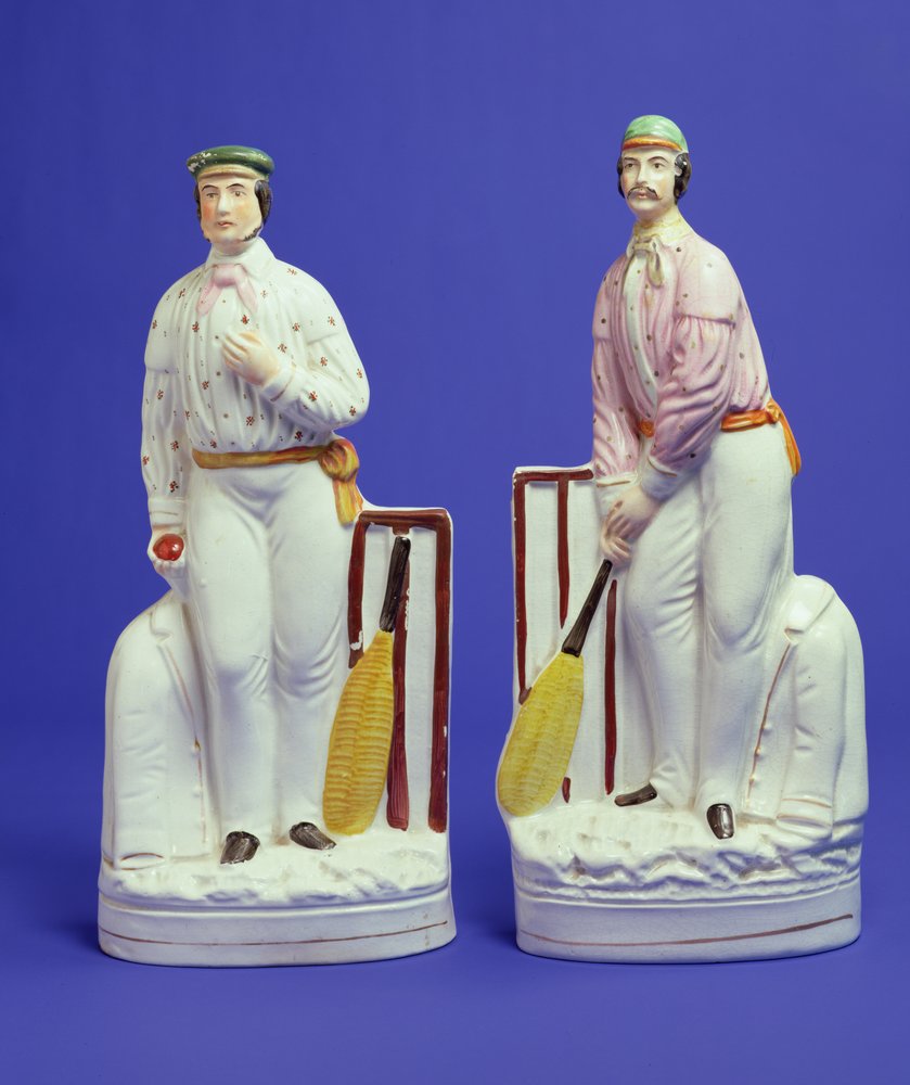Pair of Staffordshire Pottery Cricketers Representing George Parr and ...