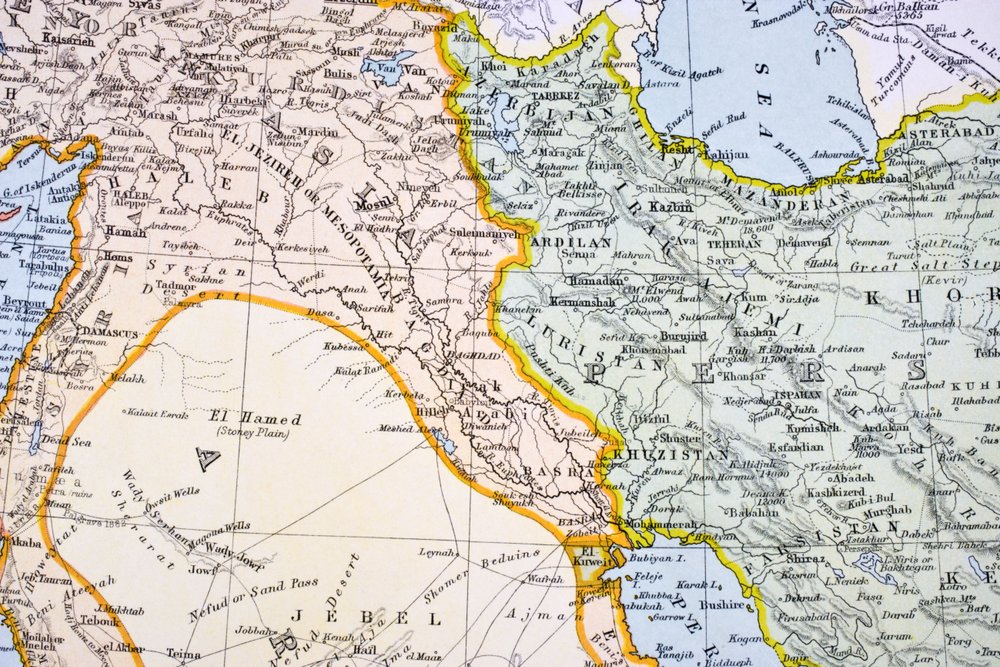 Partial Map of the Middle East in the 1890s, from 'The Citizen's Atlas ...