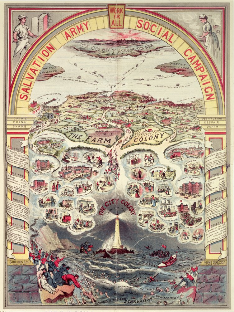 Salvation Army Social Campaign Propaganda Poster, London, c.1910