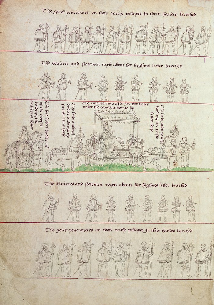 The Queen in Her Litter, from 'The Progresses of Queen Elizabeth 1'