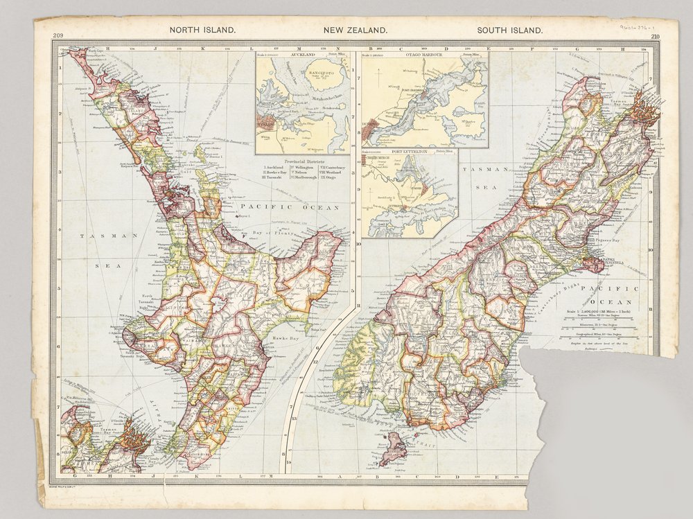 Two Maps of Taranaki, New Zealand Showing Middlesex Regiment Operations ...