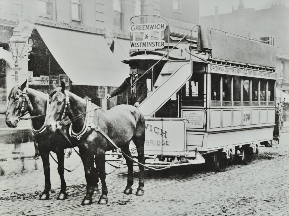A Greenwich-Westminster horse-drawn tram