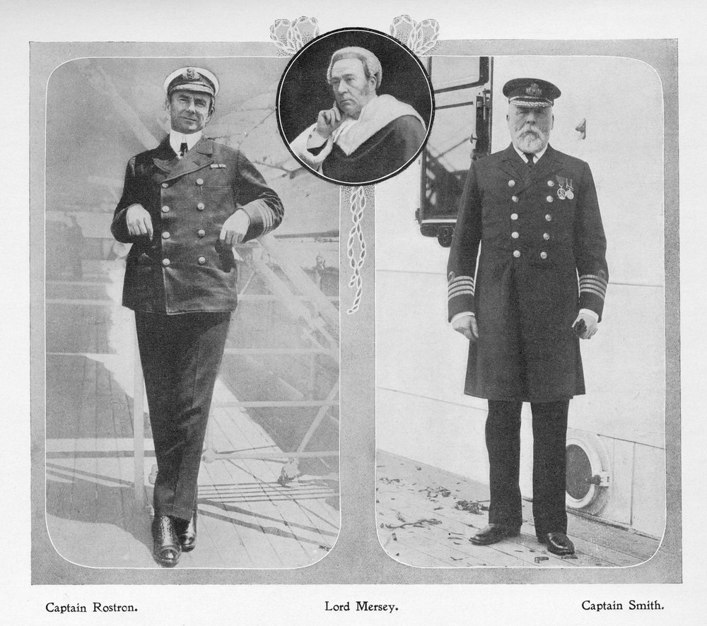 Arthur Henry Rostron, Captain of RMS Carpathia, Lord Mersey, and Edward ...
