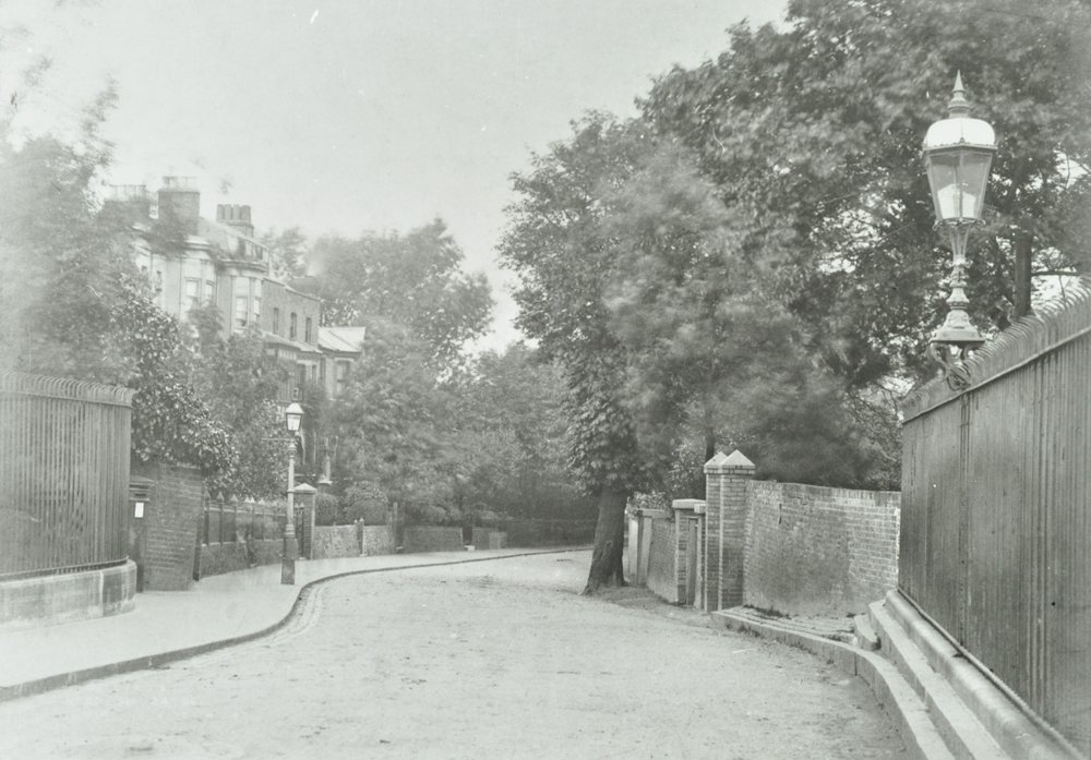 Highgate Archway: Eastern Approach with Old Lamp Fixed to Railings, 1896