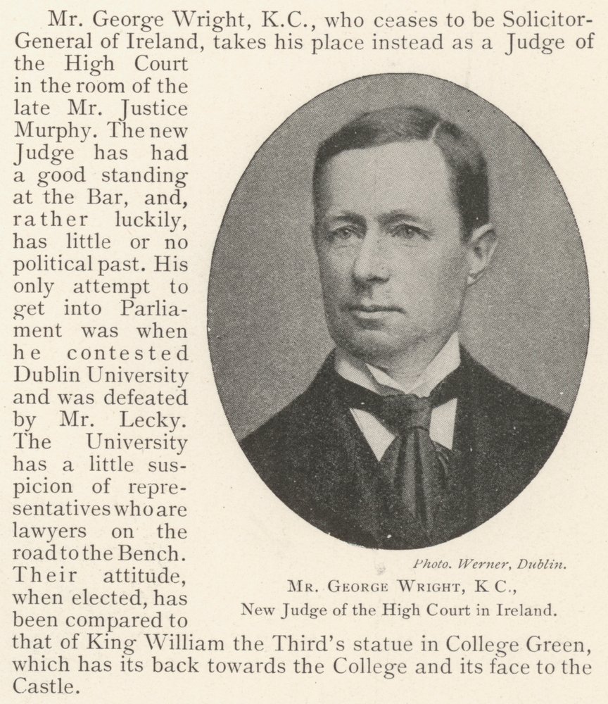 Mr George Wright, KC, New Judge of the High Court in Ireland