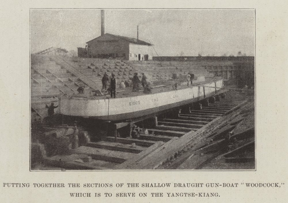 Putting together the Sections of the Shallow Draught Gun-Boat Woodcock ...