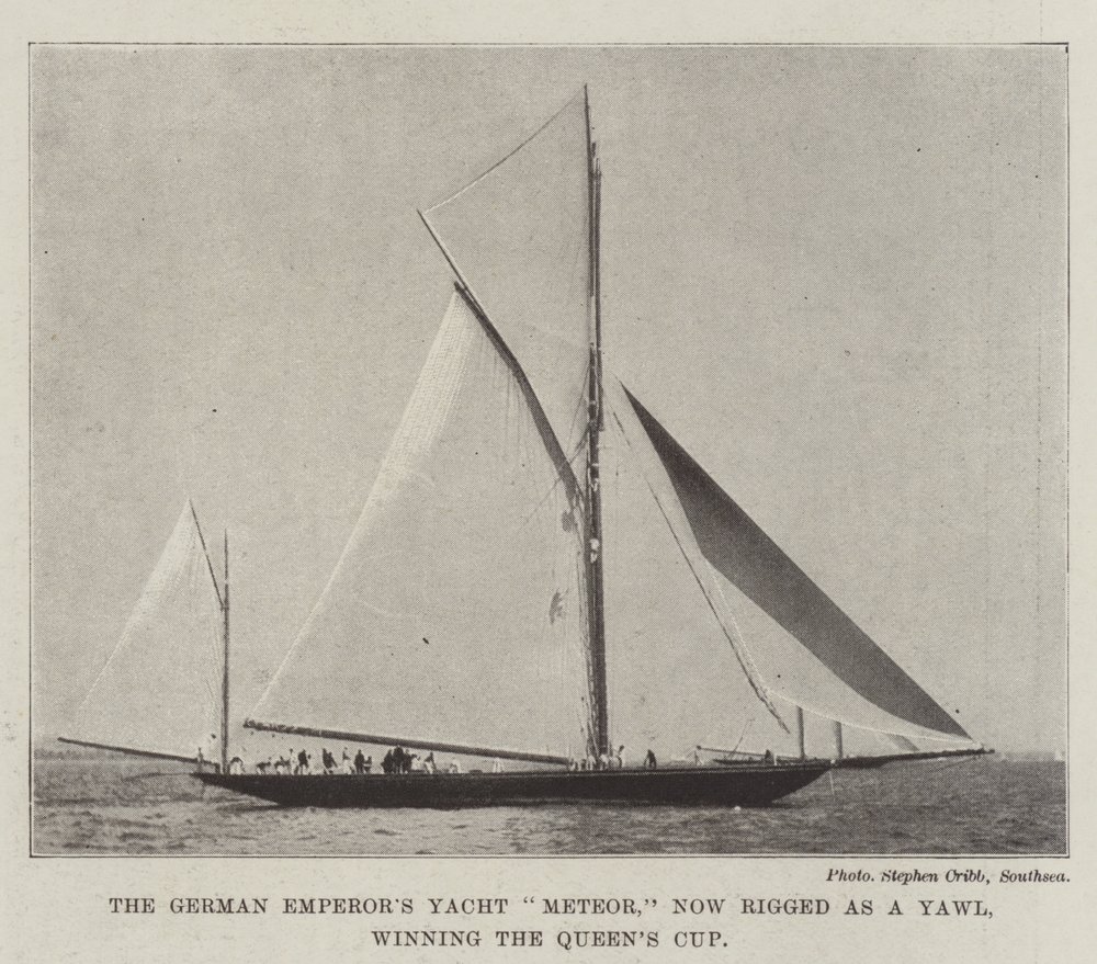 The German Emperor's Yacht Meteor, Now Rigged as a Yawl, Winning the ...