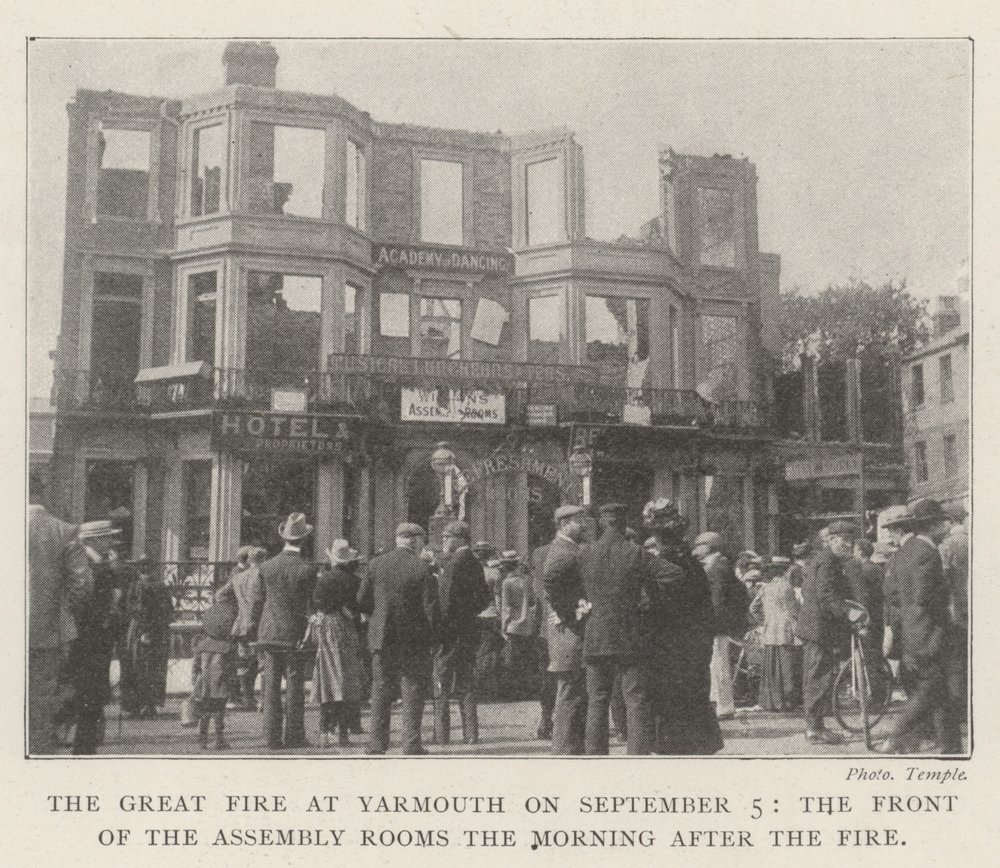 The Great Fire at Yarmouth on 5 September, the Front of the Assembly ...