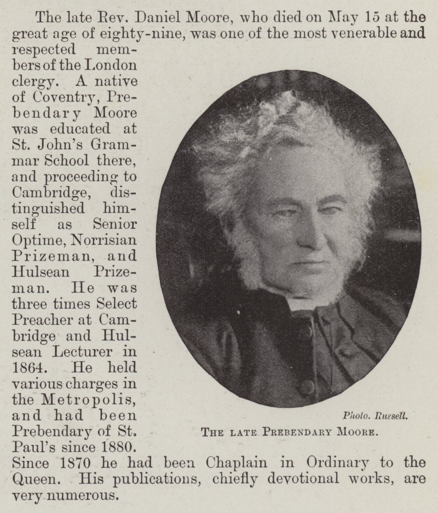 The Late Prebendary Moore by English Photographer
