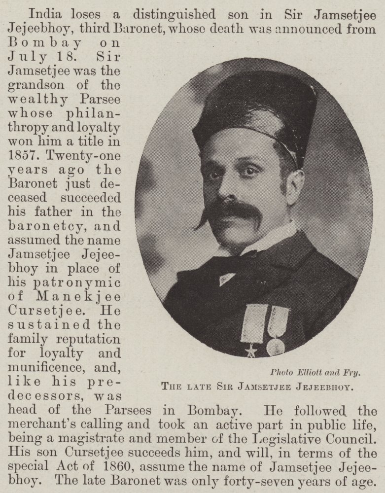 The late Sir Jamsetjee Jejeebhoy by English Photographer