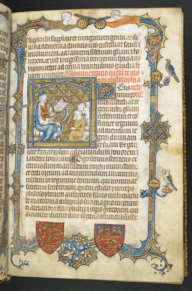 Aristotle teaching, from 'Secretum Secretorum'