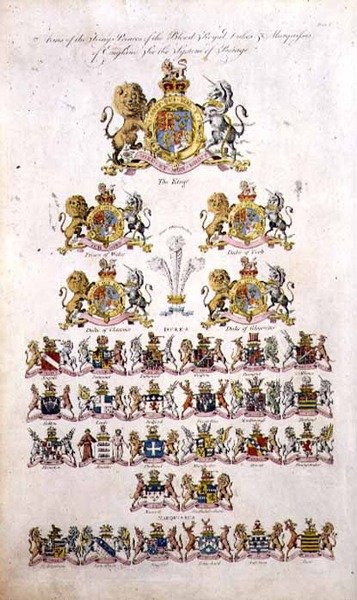 Arms of the King, Princes of the Blood Royal, Dukes and Marquisses of ...