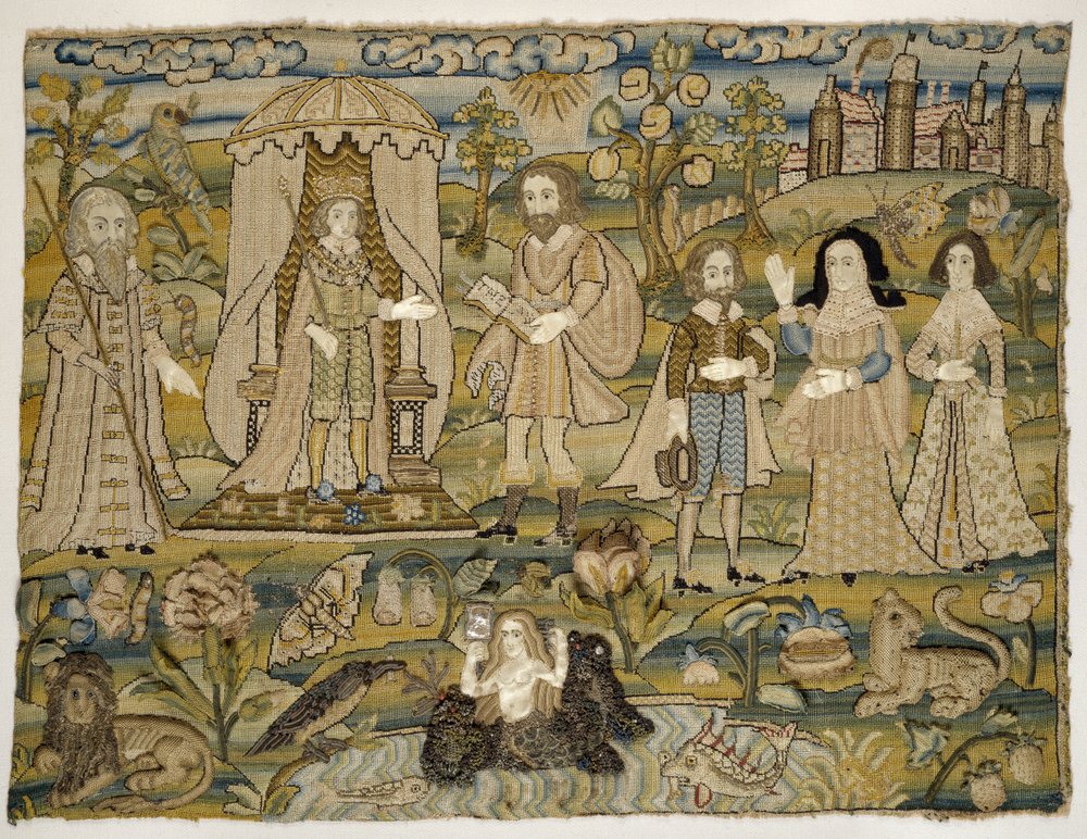 Embroidered Picture: 'The Proclamation of Solomon', Mid-17th Century