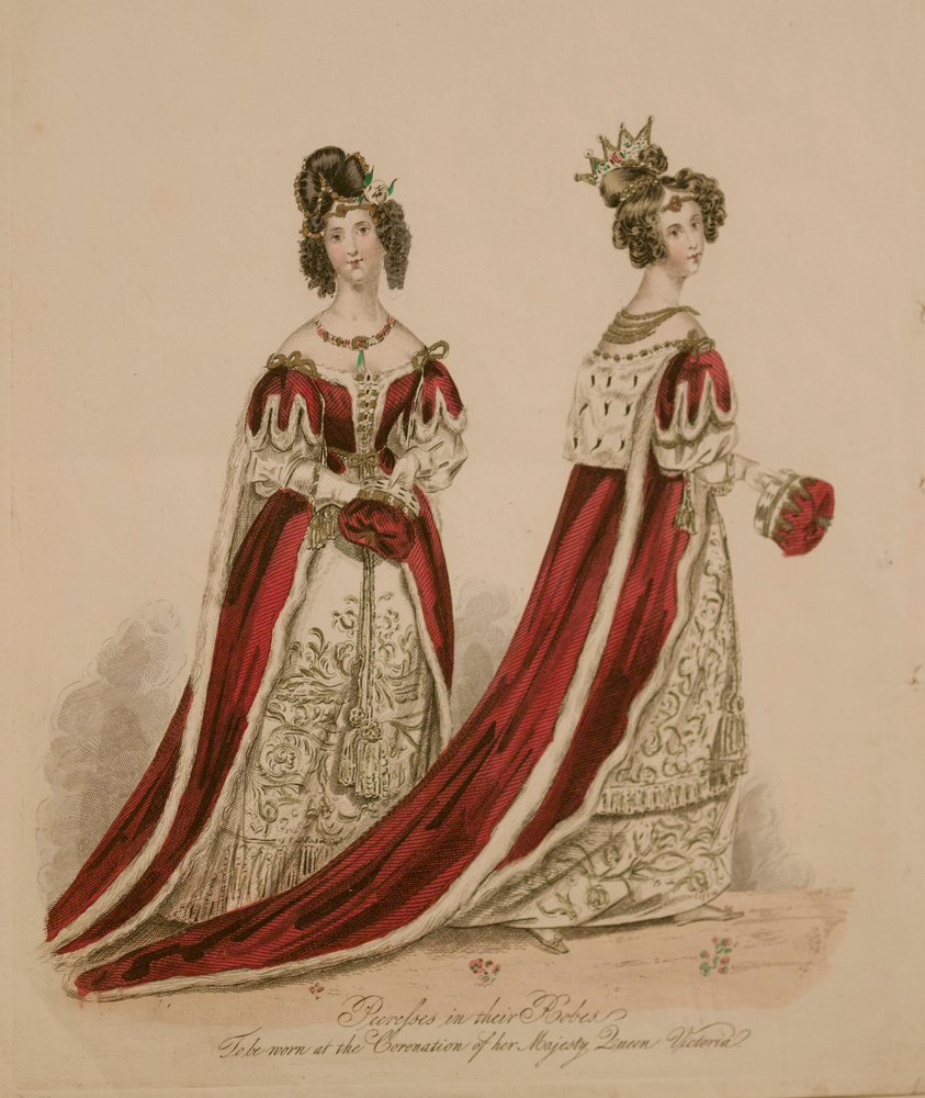 Fashion Plate Depicting Peeresses in Coronation Robes