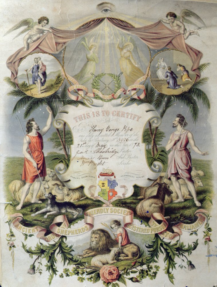 Friendly Society Membership Certificate by English School