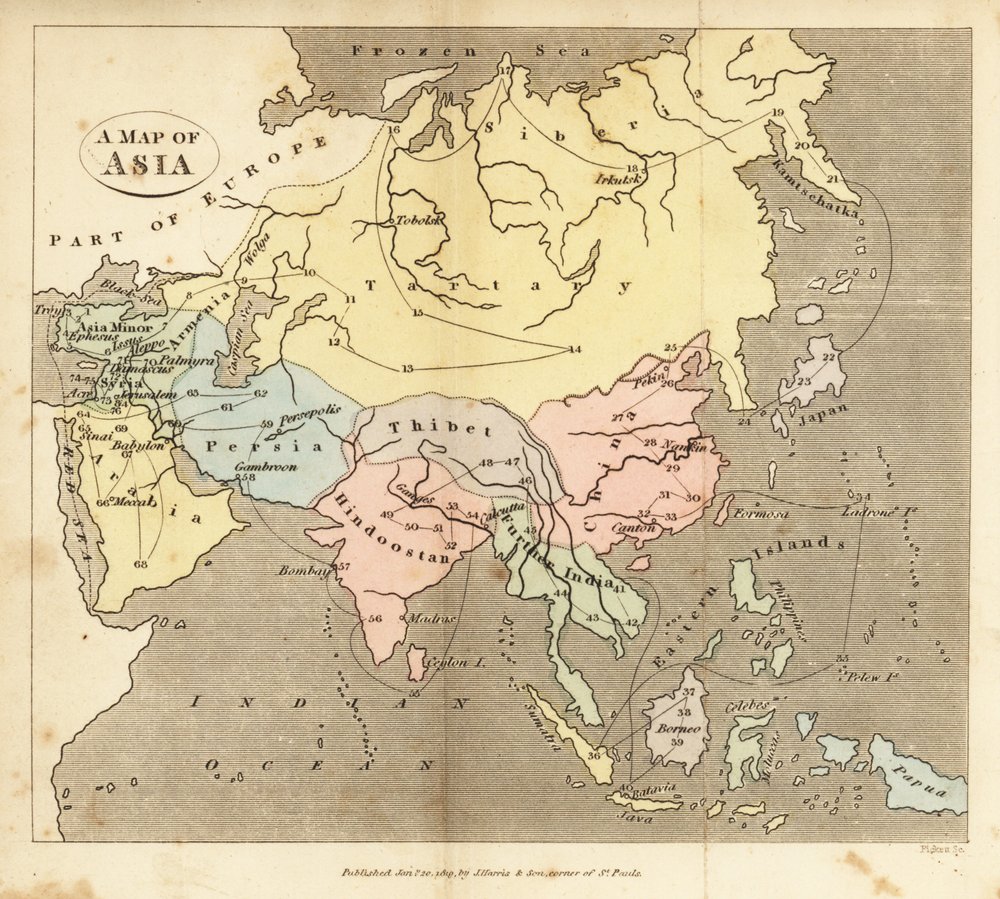Map of Asia, early 19th century by English School