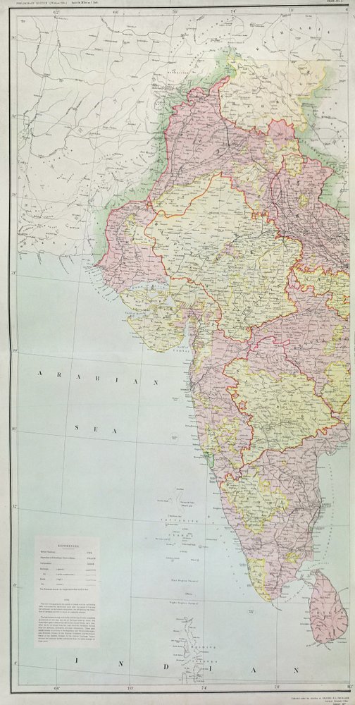 Map of India, published under the direction of Colonel H.R. Thuillier ...