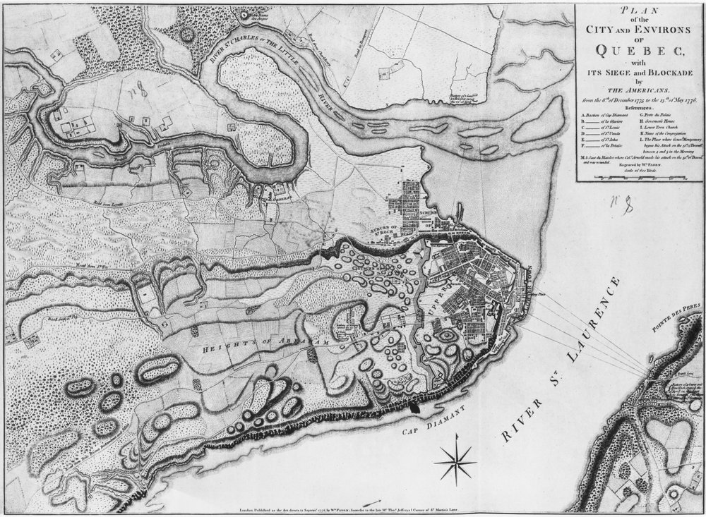 Map of the city and environs of Quebec with its siege and blockade by ...