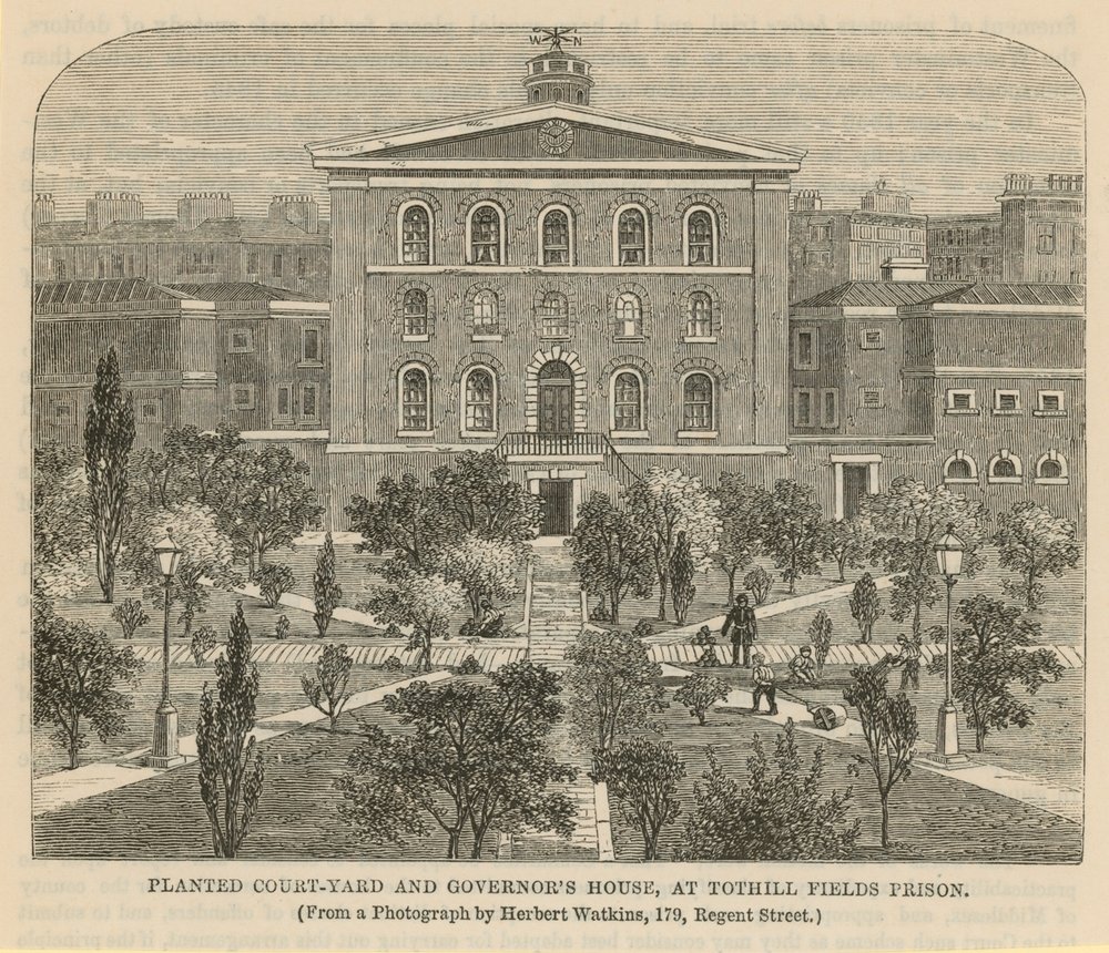 Planted Court-yard and Governor's House at Tothill Fields Prison
