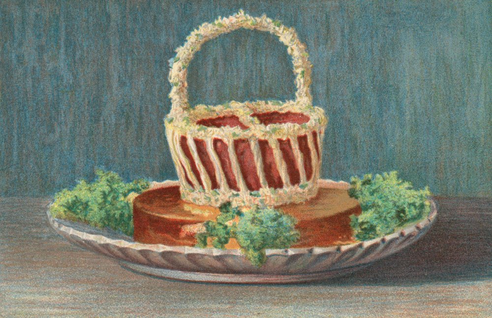Potted Meat Basket with Aspic Border by English School