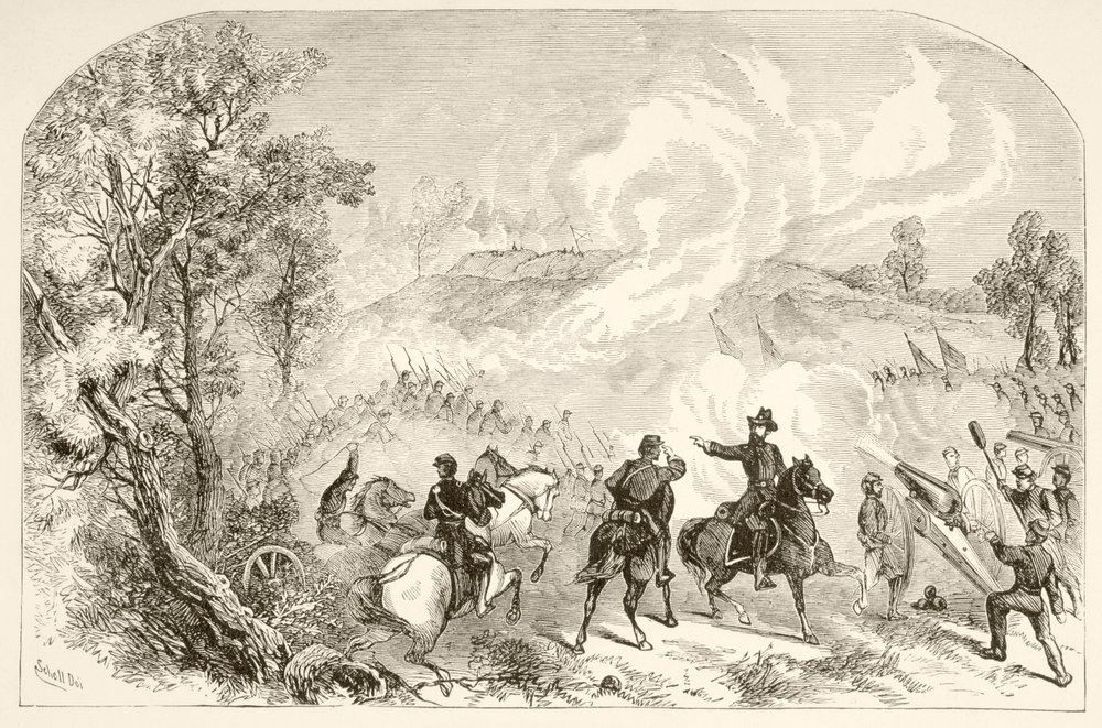 The Battle of Gettysburg by English School: Fine art print