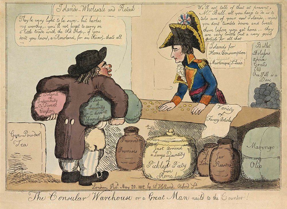The Consular Warehouse or a Great Man nailed to the Counter, pub. 1802