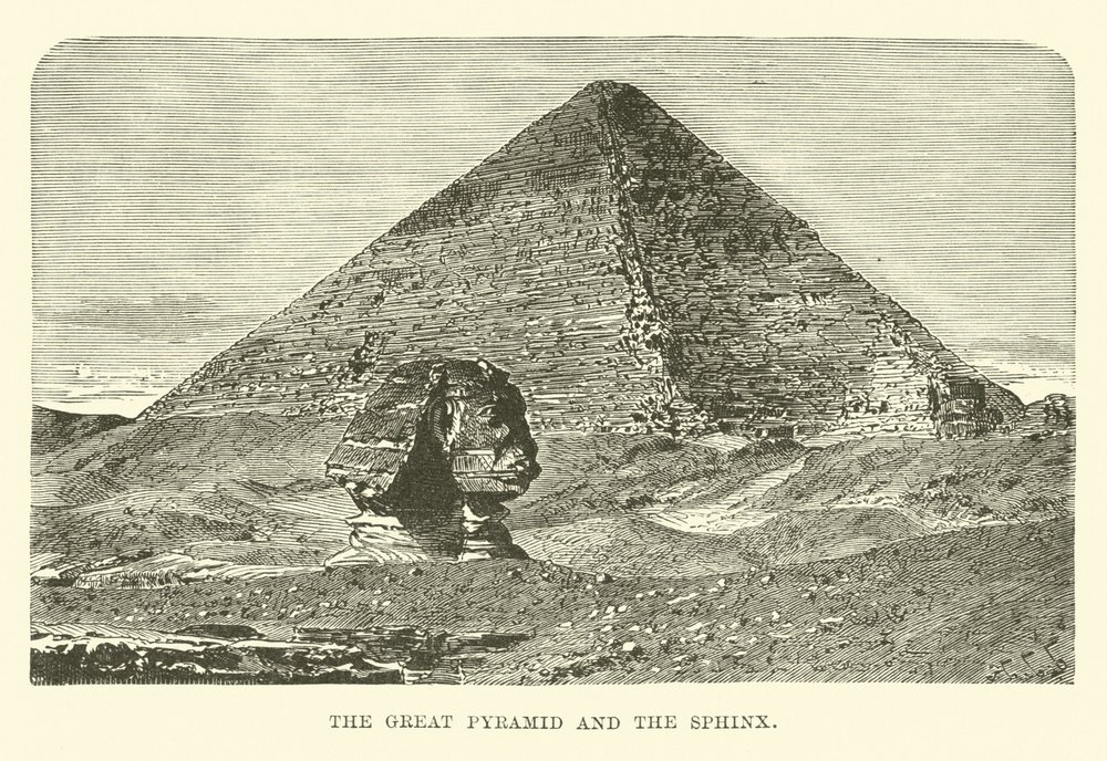 The Great Pyramid and the Sphinx by English School