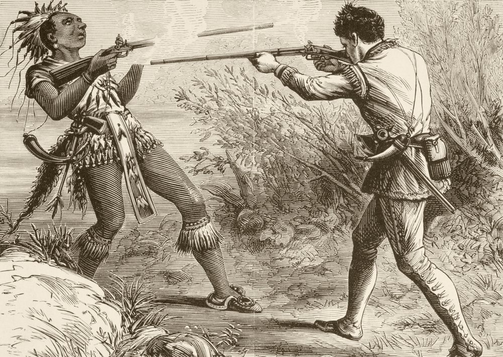 The Indian Chief Paugus is Killed by an English Militiaman