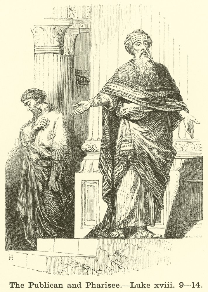 The Publican and Pharisee by English School