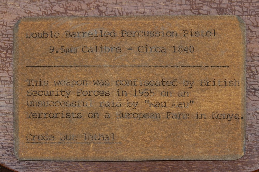 Typed Label for a Double Barrelled Percussion Pistol