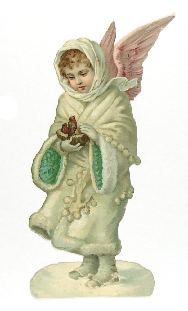 Victorian Scrap Paper Relief of a Winged Child