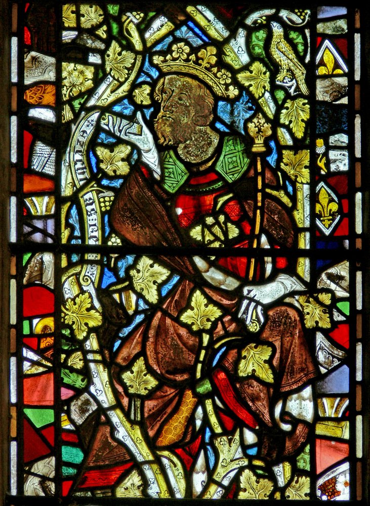 Window depicting Hezekiah on the Tree of Jesse