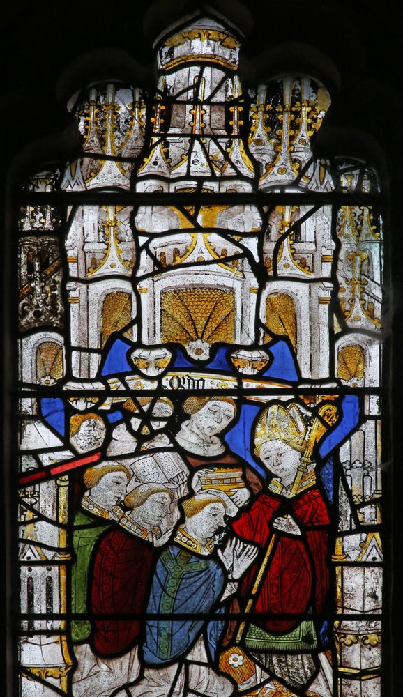 Window depicting the Seven Sacraments: Holy Orders