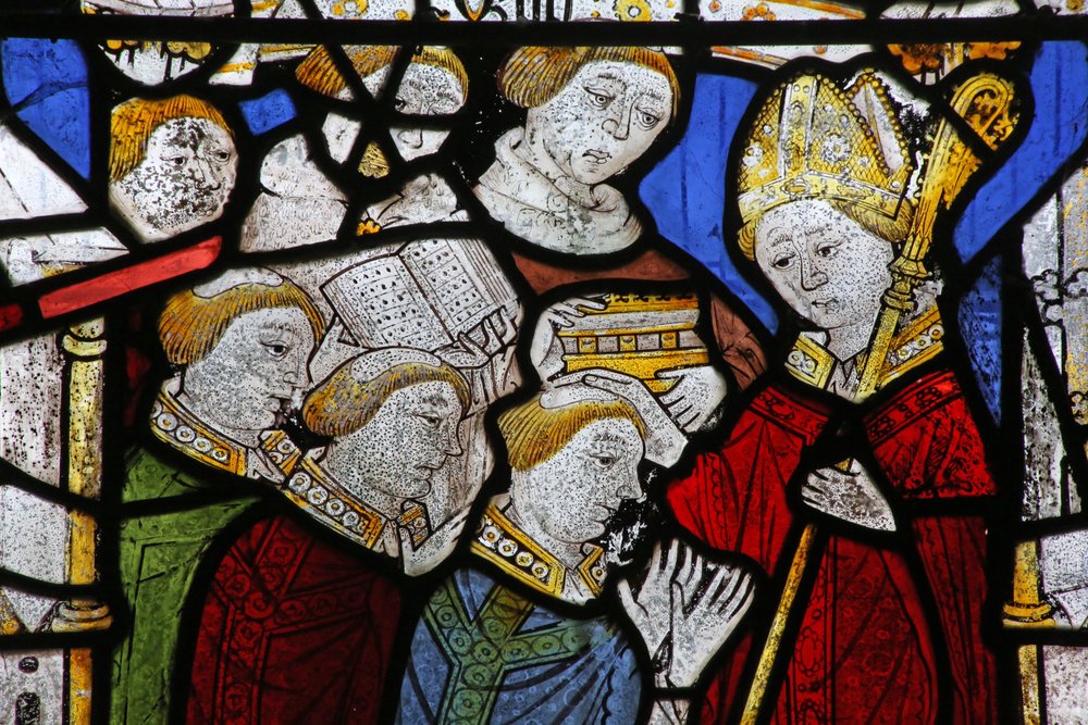 Window depicting the Seven Sacraments: Holy Orders