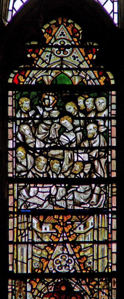 Window depicting the Funeral of the Virgin Mary