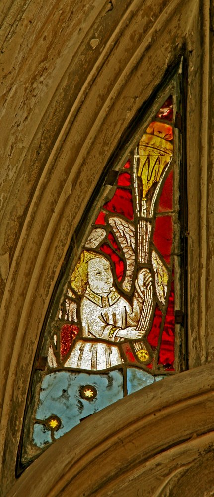Window depicting an angel with a censer by English School