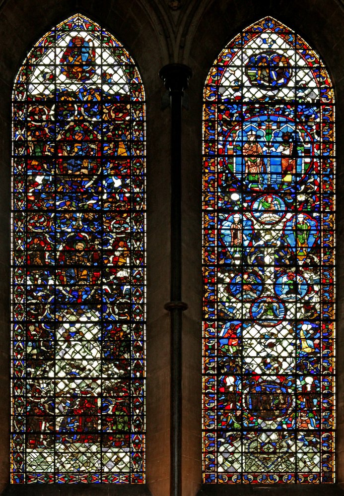 Window depicting the Tree of Jesse: and other scenes - recomposed window