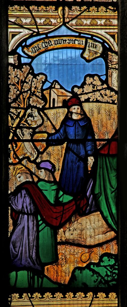 Window 2 depicting the Noah's Ark story: death of Noah